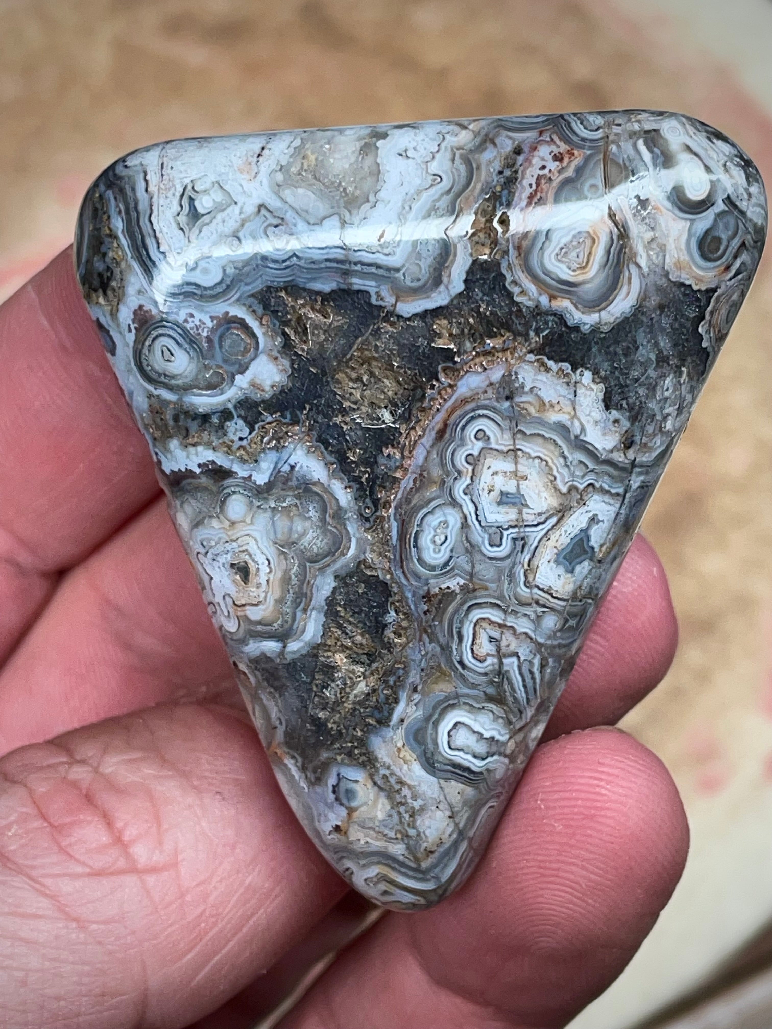 Tuxedo Lace Agate – Hand Polished Natural Stone | One of a Kind ...